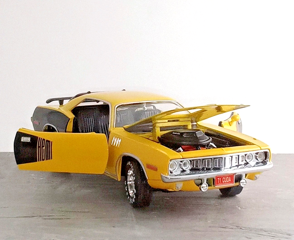 1971 Plymouth Hemi Cuda - Yellow - 1:24 -Diecast - Hawk/Washington Mint ...