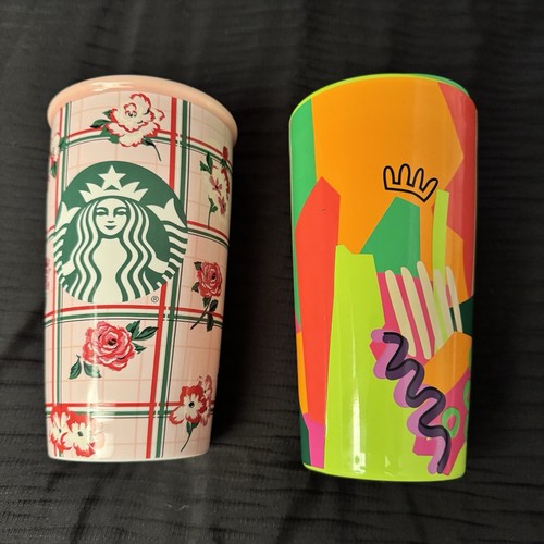 2 Starbucks Coffee ceramic cup s Pink Rose Lid Bando & She x This Shae ...
