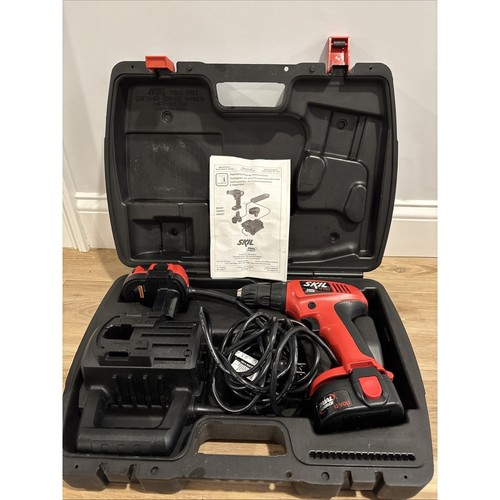 Skil Cordless Drill 3/8 12V w/Battery, Charger, Corded Back-up & Case ...