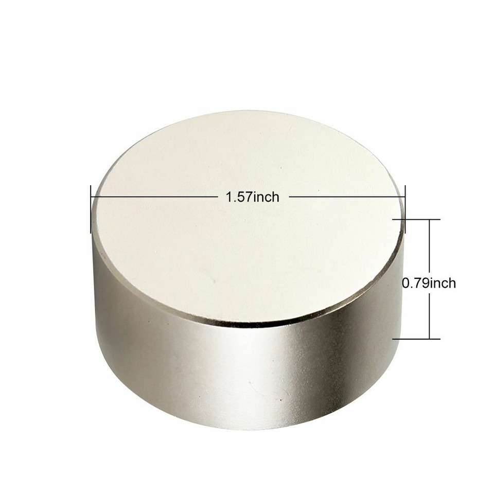 Round N52 Large Neodymium Rare Earth Magnet Big Super Strong Huge 40mm ...