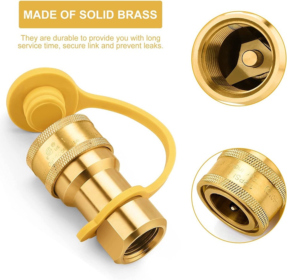 1/2" QDD LP Gas Quick Connect Fittings w/ Male Insert Plug Gas Natural ...