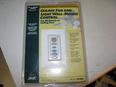NEW Hunter 27186 Ceiling Fan Light Wall-Mount Control Dimmer All Fan ...