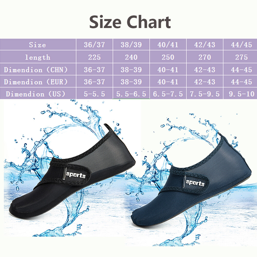 Womens Mens Rubber Water Shoes Barefoot Adjustable Shoes for Beach Swim ...