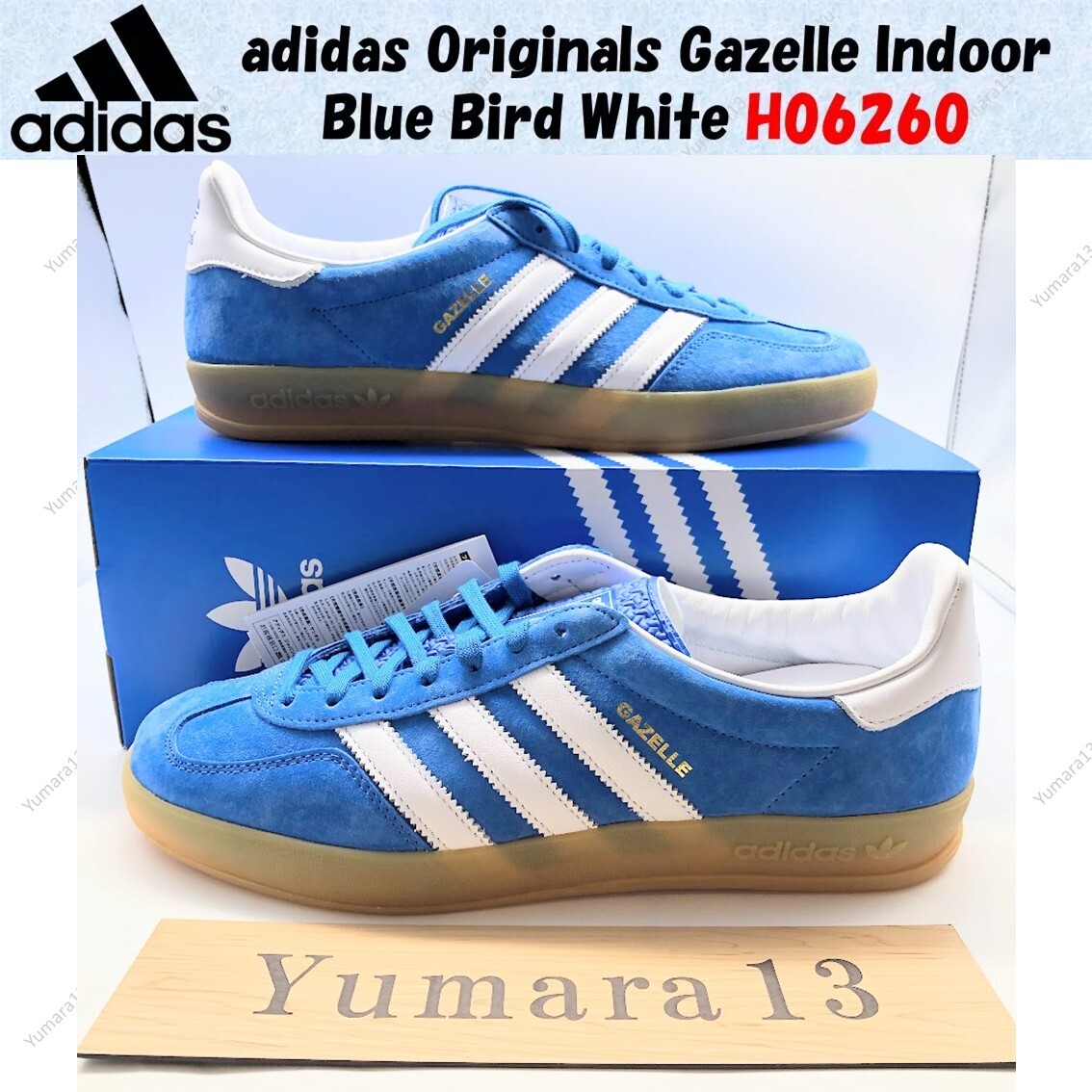 adidas Originals Gazelle Indoor Blue Bird White H06260 Men's Size | eBay