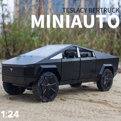 1:24 tesla cyberpunk ute truck model pull back lighting car model ...