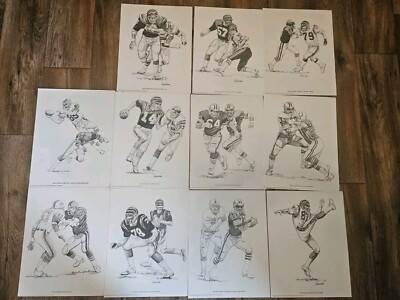 1981 Shell Oil NFL Football New England Patriots Set Of 11 11x14 ...