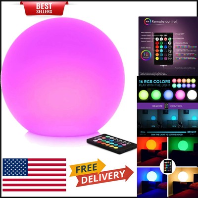 Color-Changing 12-Inch Sphere Light - Wireless, Rechargeable, Remote ...