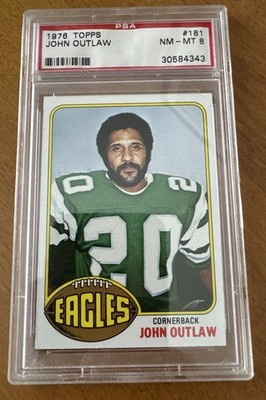 1976 Topps Football #181 John Outlaw Philadelphia Eagles PSA 8 NM-MT | eBay