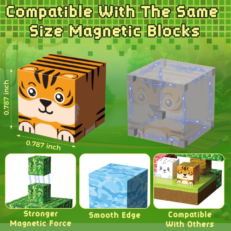 Magnetic Blocks, 150PCS Magnetic Building Blocks Cubes Open-Ended ...