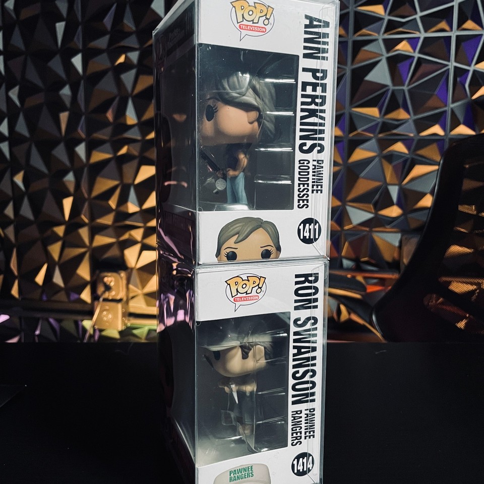 Funko Pop! Ron Swanson 1414 + Ann Perkins 1411 New In Protectors | eBay