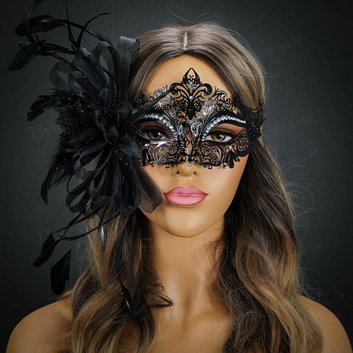 Feather Masquerade Ball Masks White Feathered Venetian Masquerade Mask