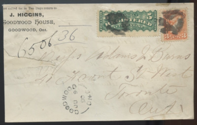 🍁Registered Small Queen 5c + 3c repaired GOODWOOD, Ont. cover Canada | eBay