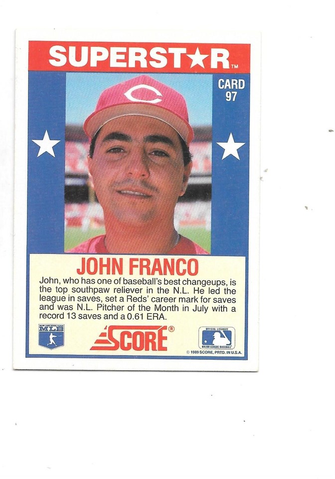 John Franco 1989 Score Baseball's 100 Hottest Players Card #97 ...