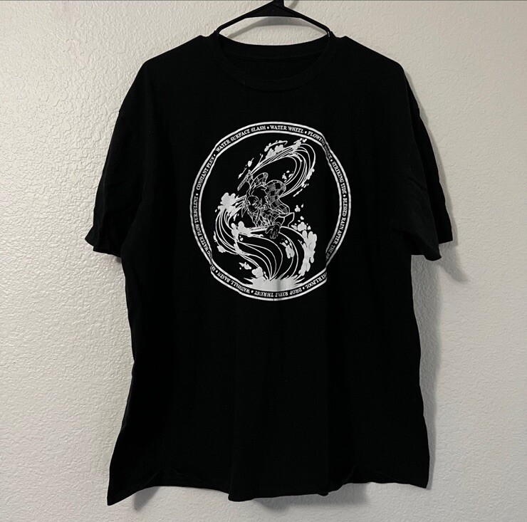 Demon Slayer Anime Tanjiro Water Wheel Black & White … - Gem