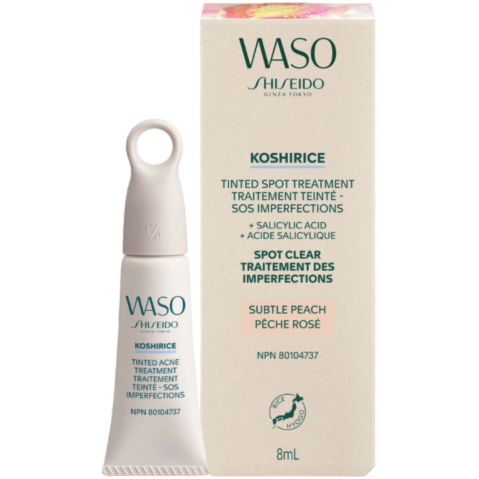 Shiseido WASO KOSHIRICE Tinted Acne Treatment 1 Subtle Peach Spot Clear ...