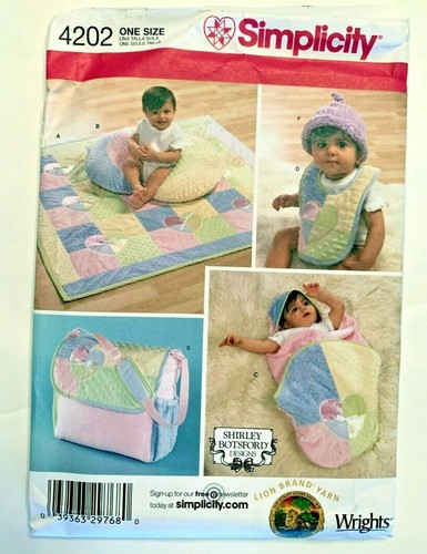 Baby Quilt Bib Diaper bag Sewing Pattern Simplicity 4202 Uncut Buy 2 ...