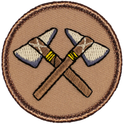 Awesome New Boy Scout Patrol Patch - (#450) Crossed Tomahawks Patrol ...