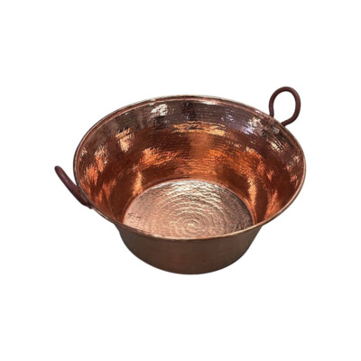 26" Heavy Duty Copper Cazo Large Jam Pan for Carnitas, Tacos, Mexican ...