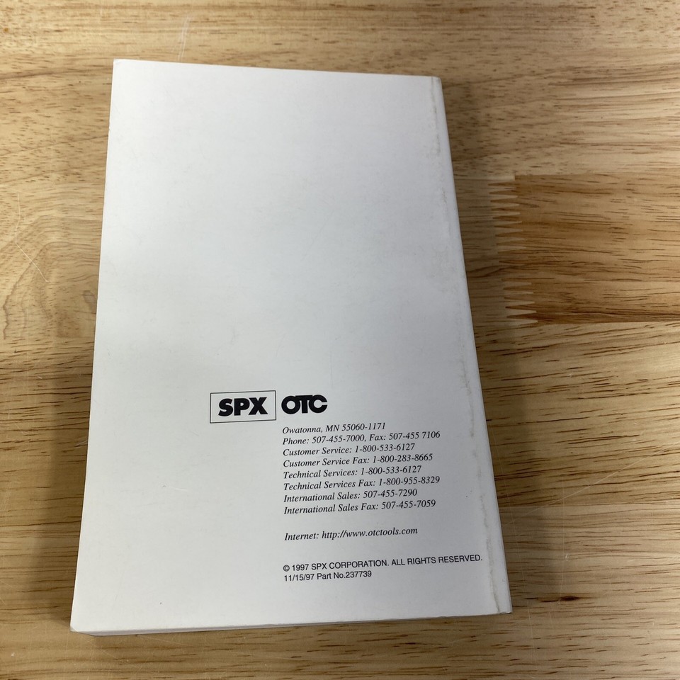 SPX OTC Scan Tool Data Manual 1997 - Sensor, Switch & Diagnostic ...