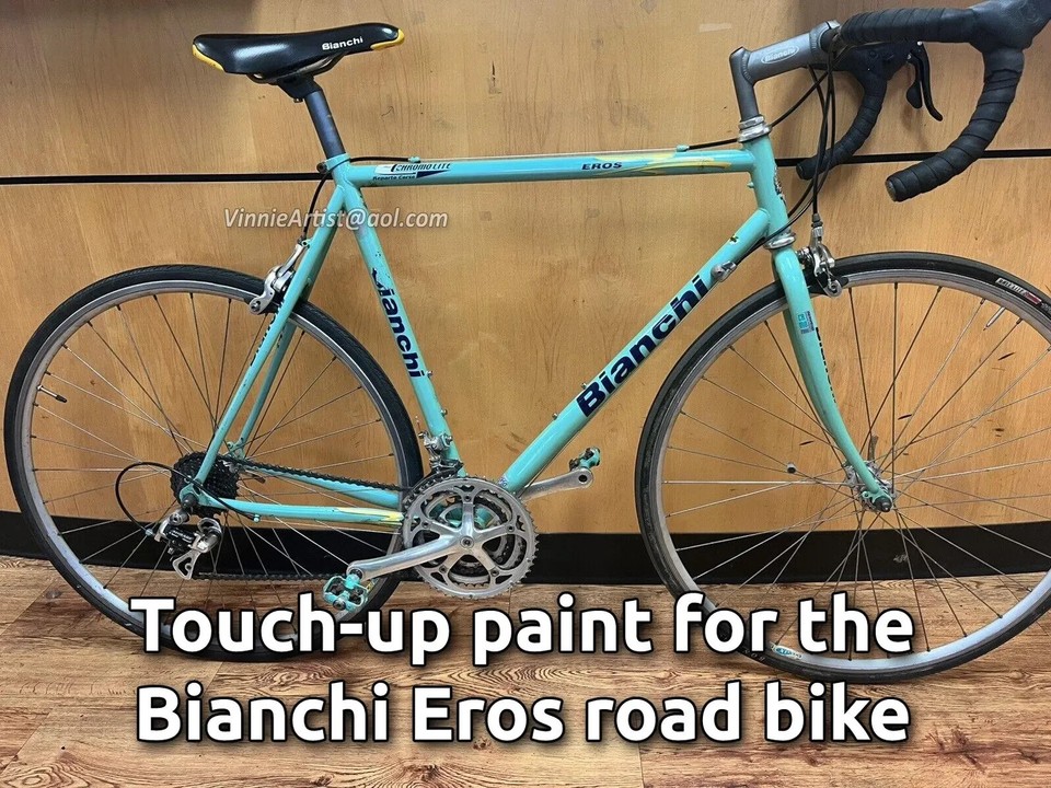 Touch-up Paint for the Bianchi Eros Road Bike 15ml Celeste Green Touch ...