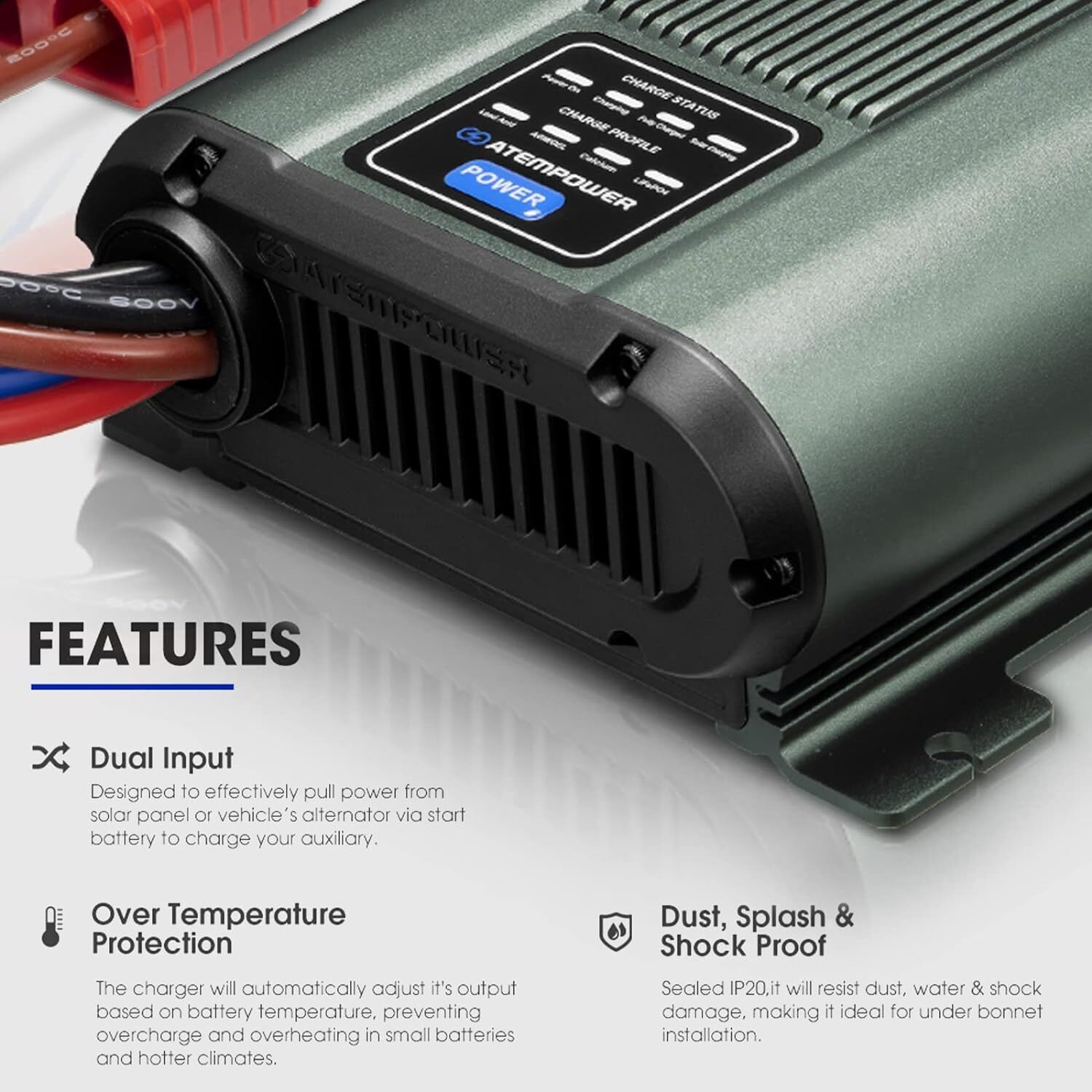 60A DC to DC Battery Charger with Anderson Plug Solar Input MPPT for ...