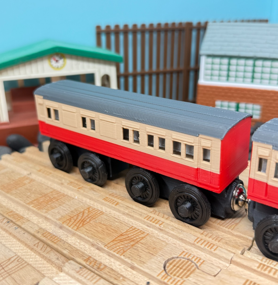 Wooden Railway Express Passenger & Brake Coach Train Custom for Thomas ...