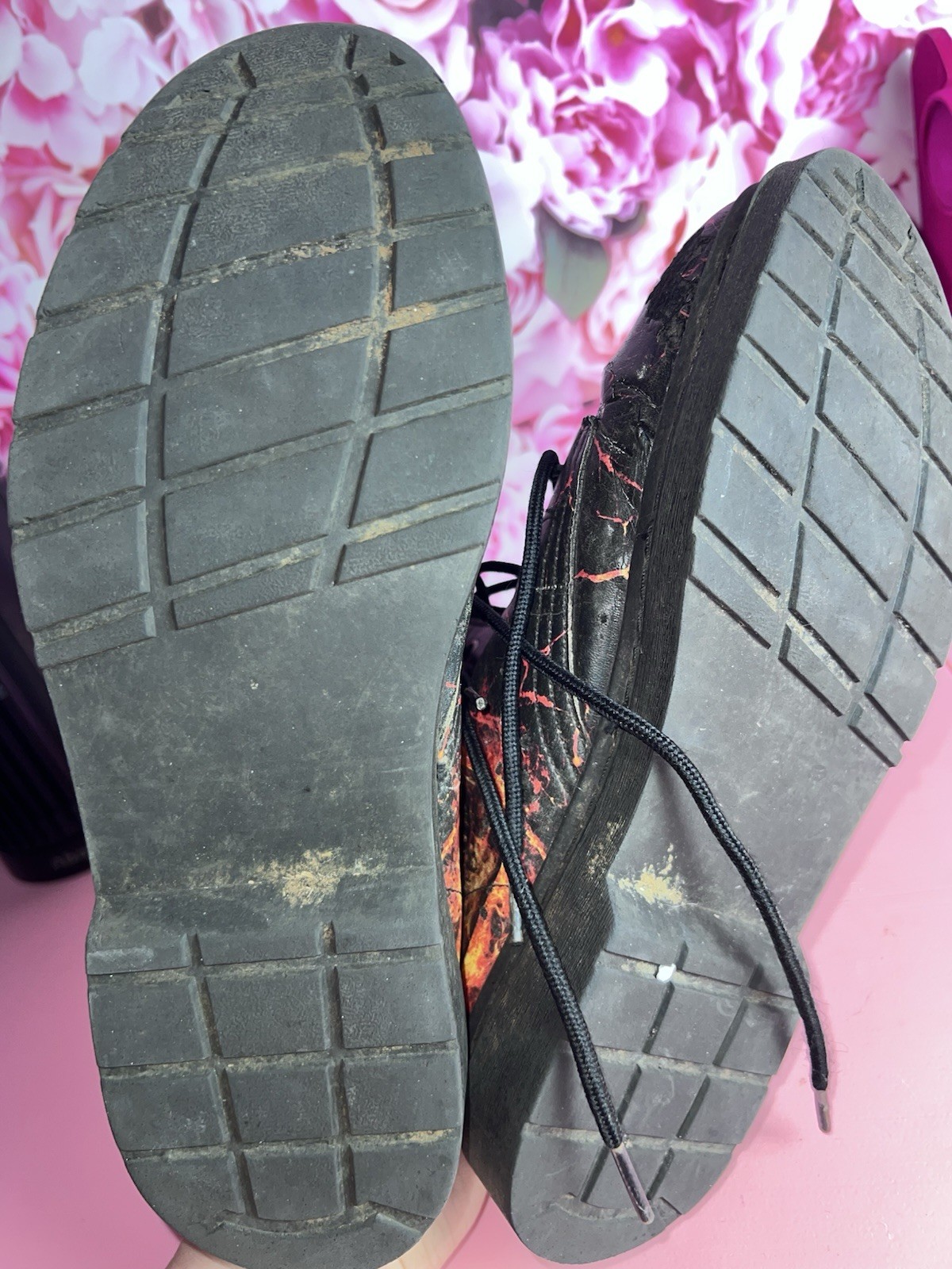 EUC RAAD Skull Fire Flames Boots Black Red YellowSz … - Gem