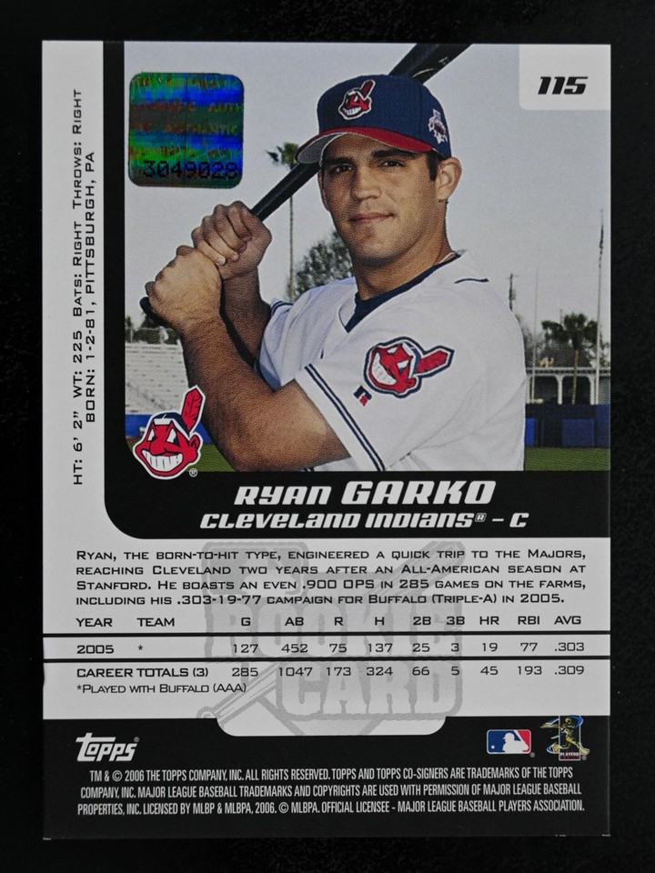 2006 Topps Co-Signers #115 Ryan Garko AUTO Cleveland Indians | eBay