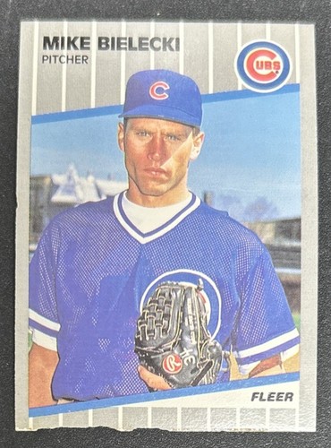 1989 Fleer Mike Bielecki Baseball Card #419 Cubs Pitcher Poor Missing ...