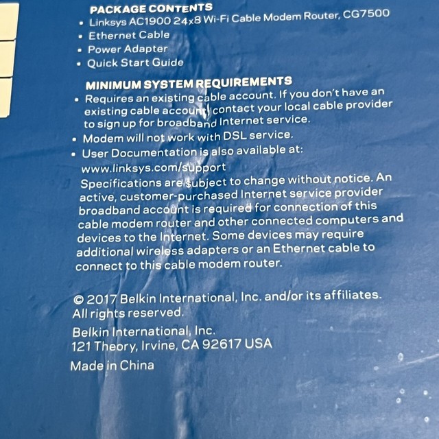 Linksys AC1900 Dual-Band Wi-Fi Router - CG7500 for sale online | eBay