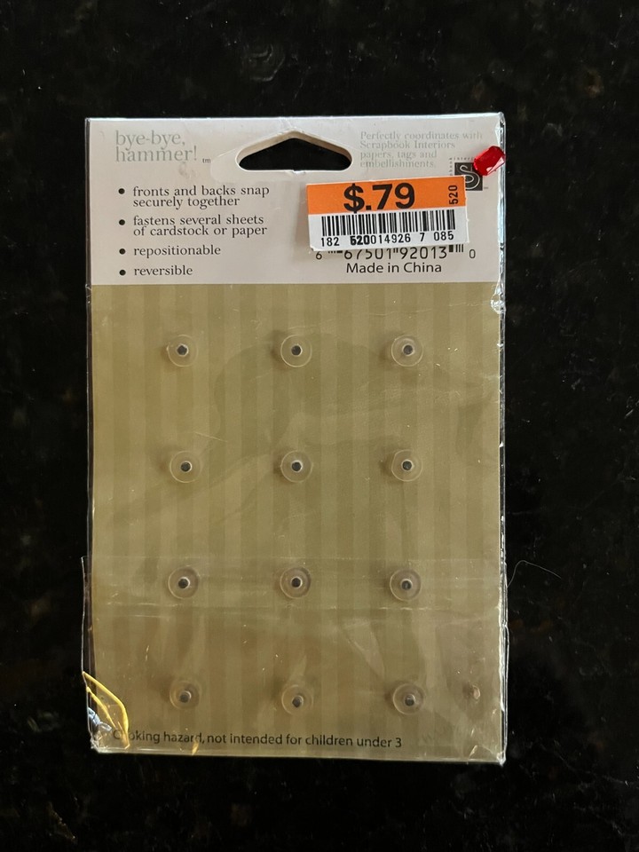 Scrapbook Nails Snap-on Paper Crafting Fasteners Brown-Fawn Round Top ...