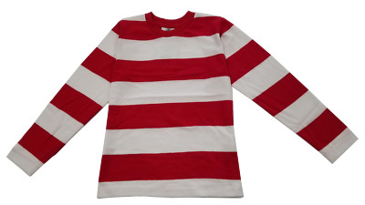 Mens Red & White Striped T-Shirt Costume Shirt Where's Waldo Wenda ...