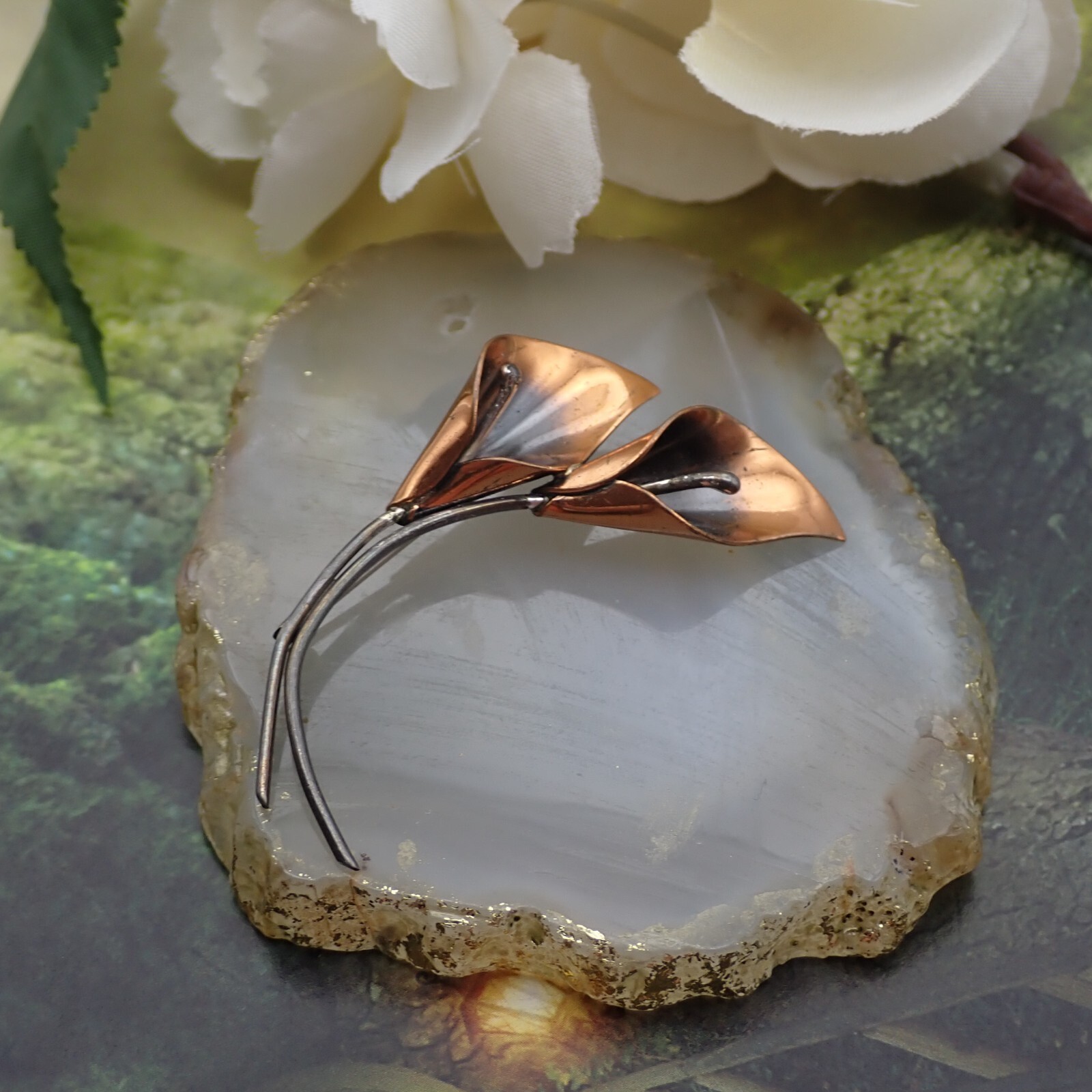Vintage NYE Copper Calla Lily Pin Brooch | eBay