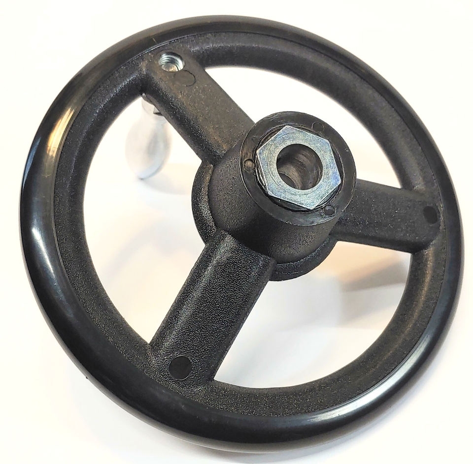 8" Spoked Machine Handwheel w/ 4" Long Chrome Plated Steel Handle 3/4 ...