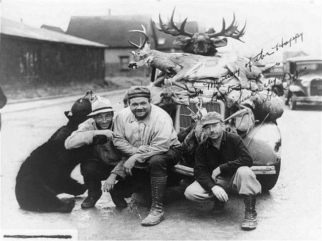 On the happy hunting grounds,Babe Ruth,Hunting Trophies,Bumper of Car ...