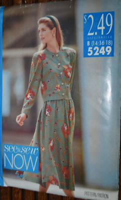 Butterick See & Sew Pattern 5249 Misses Petite Top & Skirt Sz 14 16 18 ...