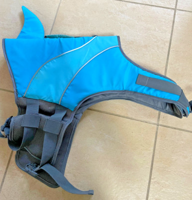Youly Dog Shark Floatation Harness Vest Dog Carrier XL Blue Gray | eBay