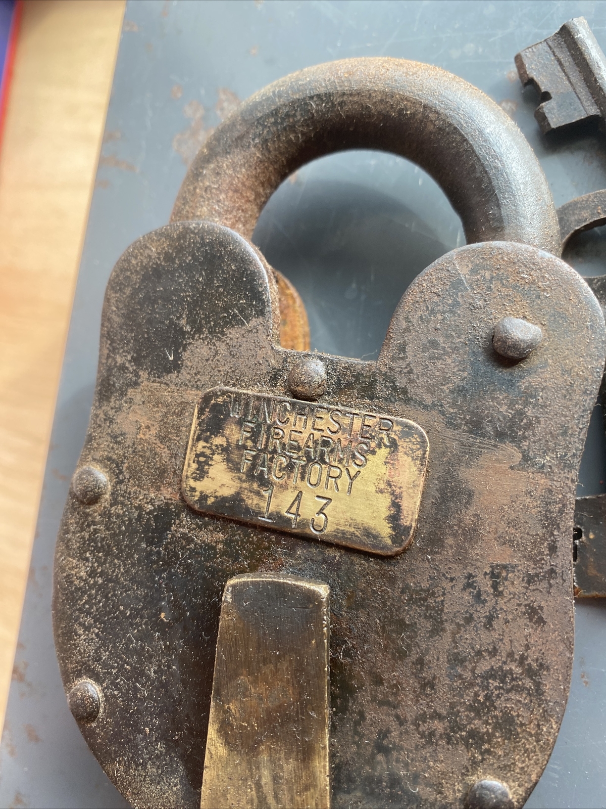 Winchester Padlock Stagecoach Gunsmith Lock Key Patina 1.5LB+ Western ...