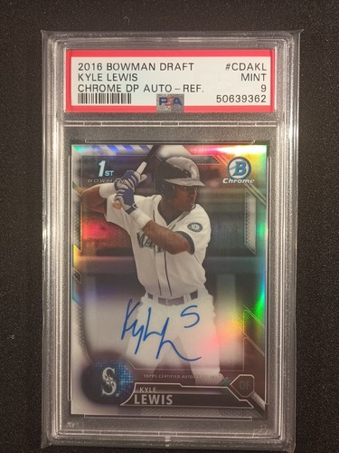 2016 Bowman Chrome Rookie Autograph Refractor Kyle Lewis RC Auto /499 ...