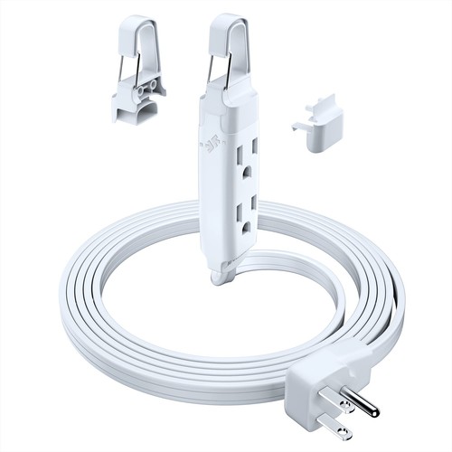 Extension Cord with Removable Easy-Hook System 6 ft 3 Outlet Extension ...