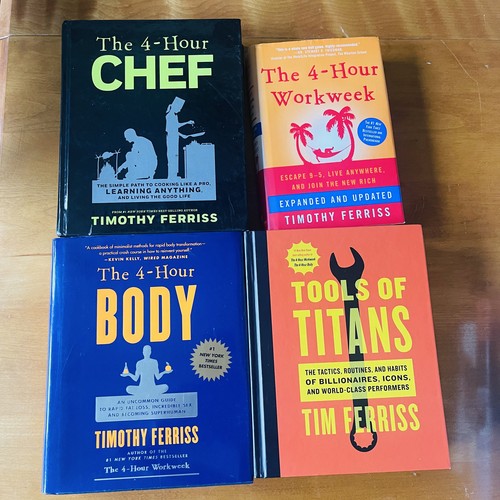 Timothy Ferriss 4 Book Lot: 4-Hour Body, Chef, Workweek, Tools of ...