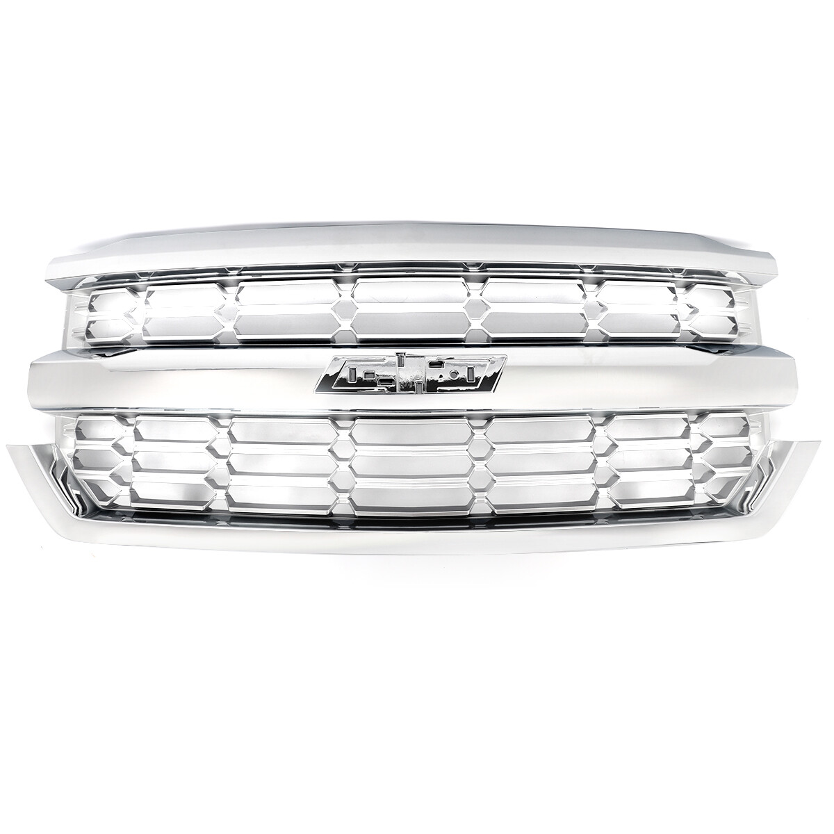 For Chevrolet Silverado 1500 2016-2018 Front Upper Bumper Grille Chrome ...