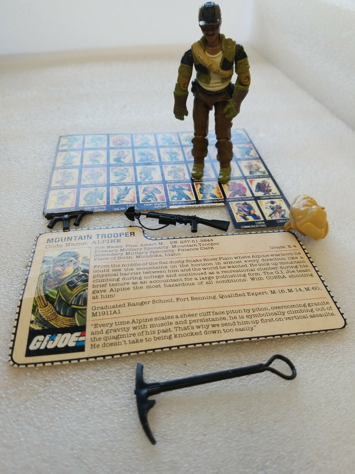 Gi Joe Alpine V1 With File Card Missing Grappling Hooks | eBay