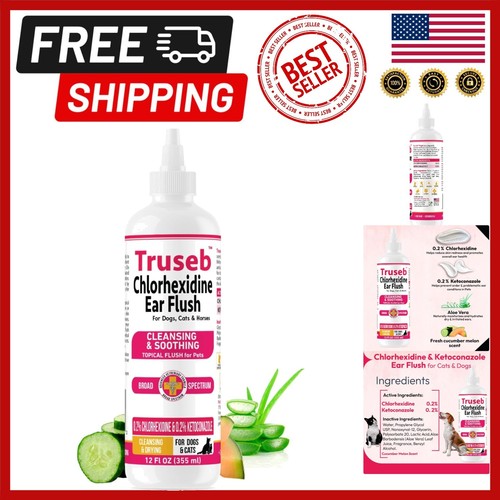 Soothing 12 oz Ear Cleaner with Aloe for Dogs, Cats & Horses - Made in ...
