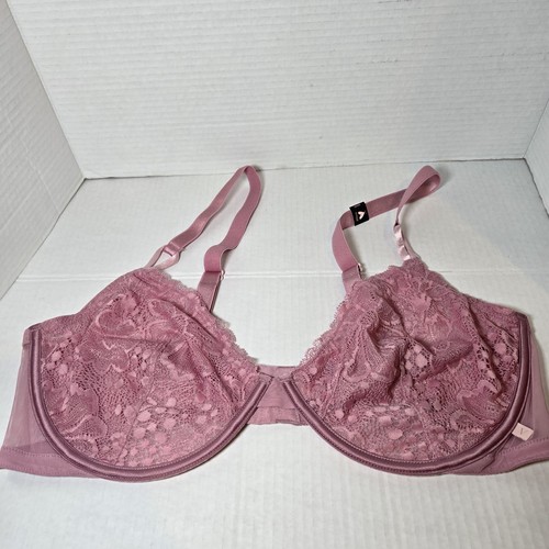 Victoria's Secret Lace Underwire Unlined Demi Bra Pink Size 40DD NWT ...