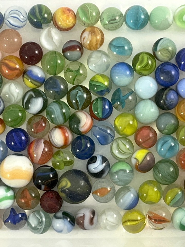 Vintage Large Mixed Lot Of Glass Marbles approximately 150 | eBay