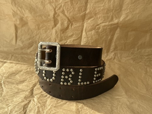 RL Double RL Distressed Studded Leather Western Belt cowboy Sz.36 | eBay