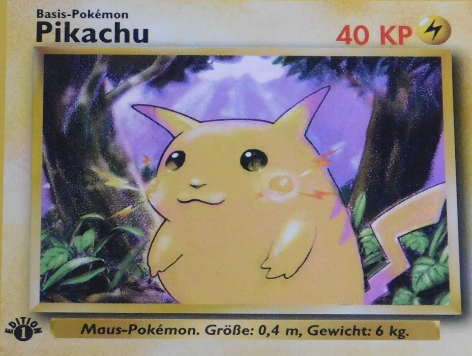 1999 1st Edition German Pikachu Pokémon TCG Yellow Cheeks | eBay
