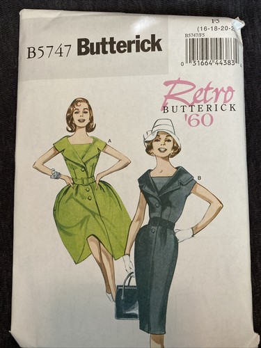 Butterick 5747 Retro 1960’s Dress Sewing Pattern 18-24 NEW / Uncut | eBay