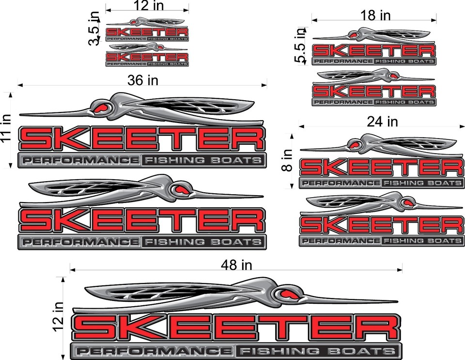 SKEETER Boats Performance Boats Logo / RED Vinyl Vehicle Watercraft ...